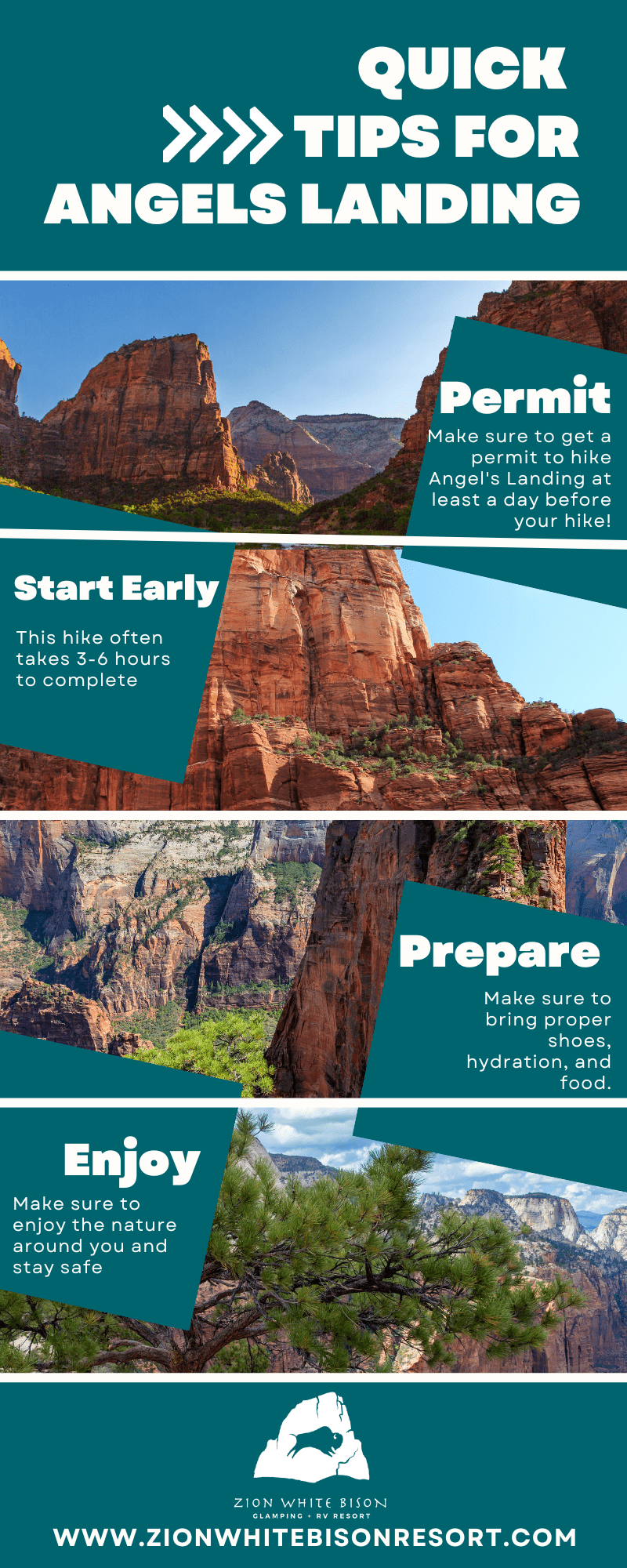 Tips for hiking Angels Landing In Zion National Park [Infographic ...